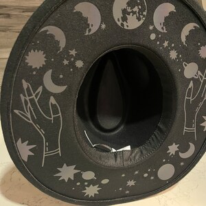 Wide Brim Hat, Moon Phase Hat, Glow in the Dark Halloween Moon Hat ...