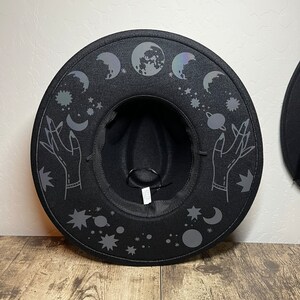 Wide Brim Hat, Moon Phase Hat, Glow in the Dark Halloween Moon Hat ...