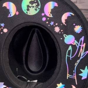 Wide Brim Hat, Moon Phase Hat, Glow in the Dark Halloween Moon Hat ...