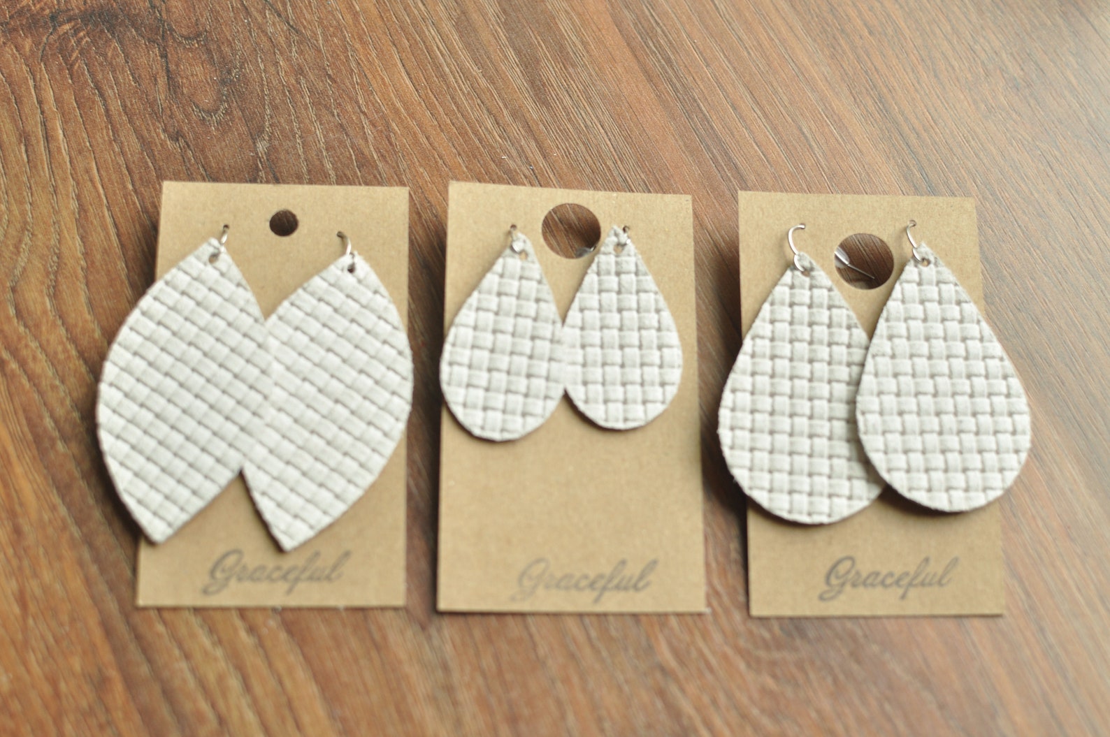 Woven Leather Earrings Various Colors and Shapes Handmade - Etsy