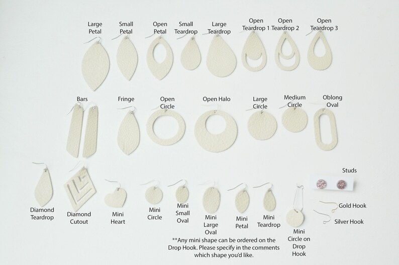 Rainbow Leather Earrings Earth Tones Various Shapes and - Etsy