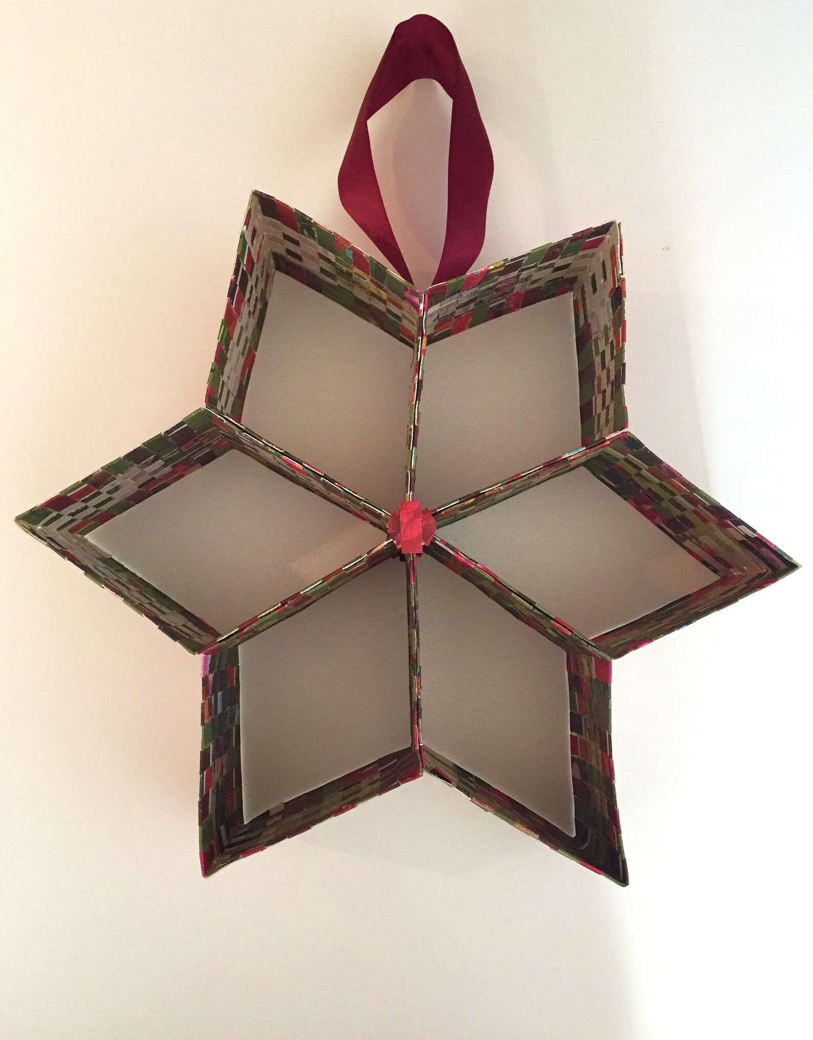 6 Point Paper Star/original Paper Weaving Art - Etsy