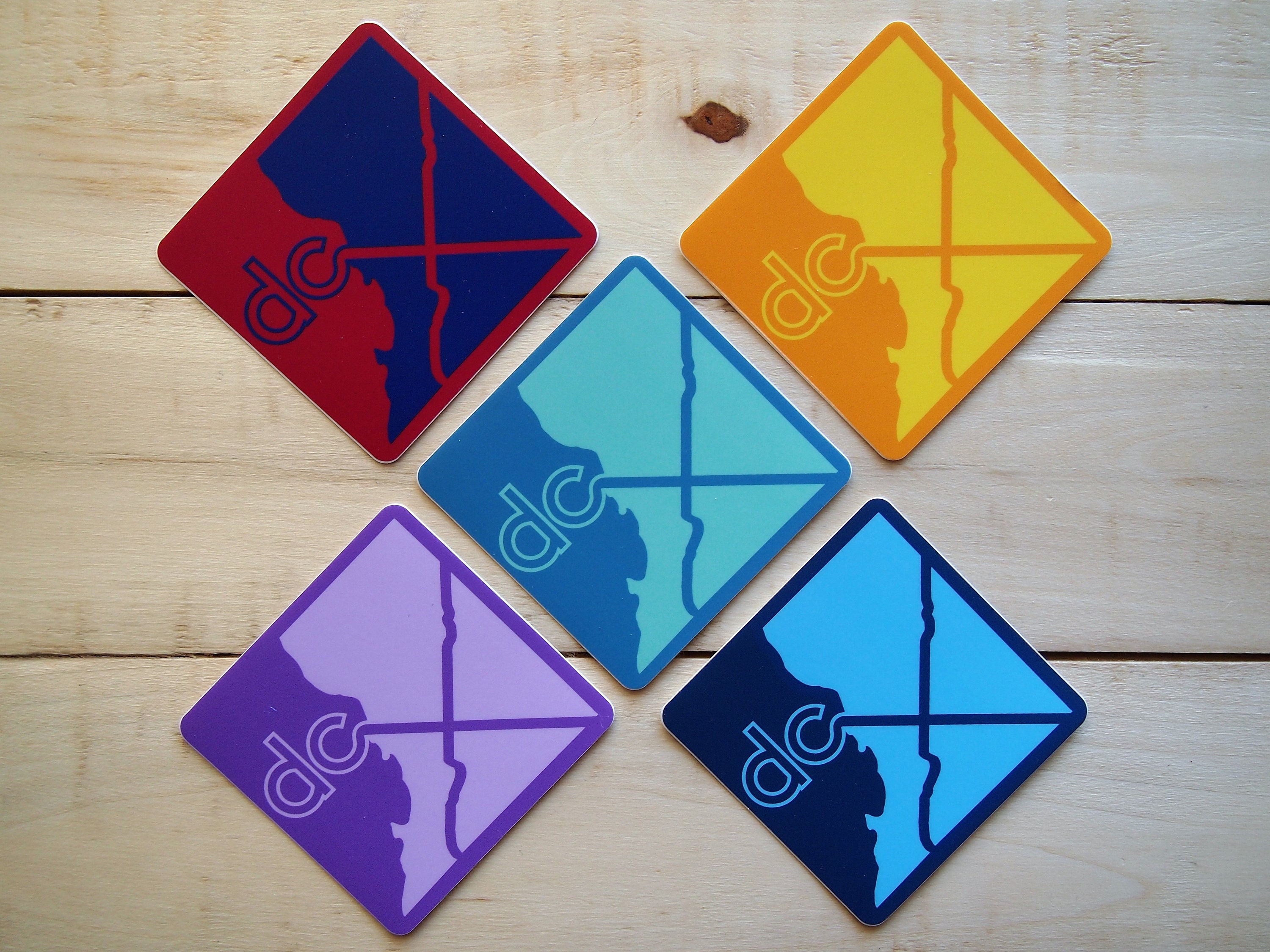 Washington DC Sticker. DC Quadrants Map. Vinyl Sticker. District of ...