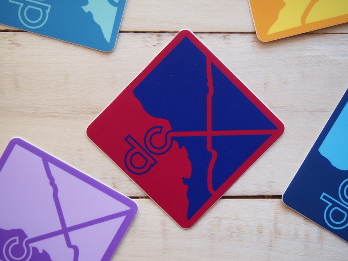 Washington DC Sticker. DC Quadrants Map. Vinyl Sticker. District of ...