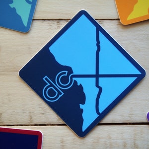 Washington DC Sticker. DC Quadrants Map. Vinyl Sticker. - Etsy