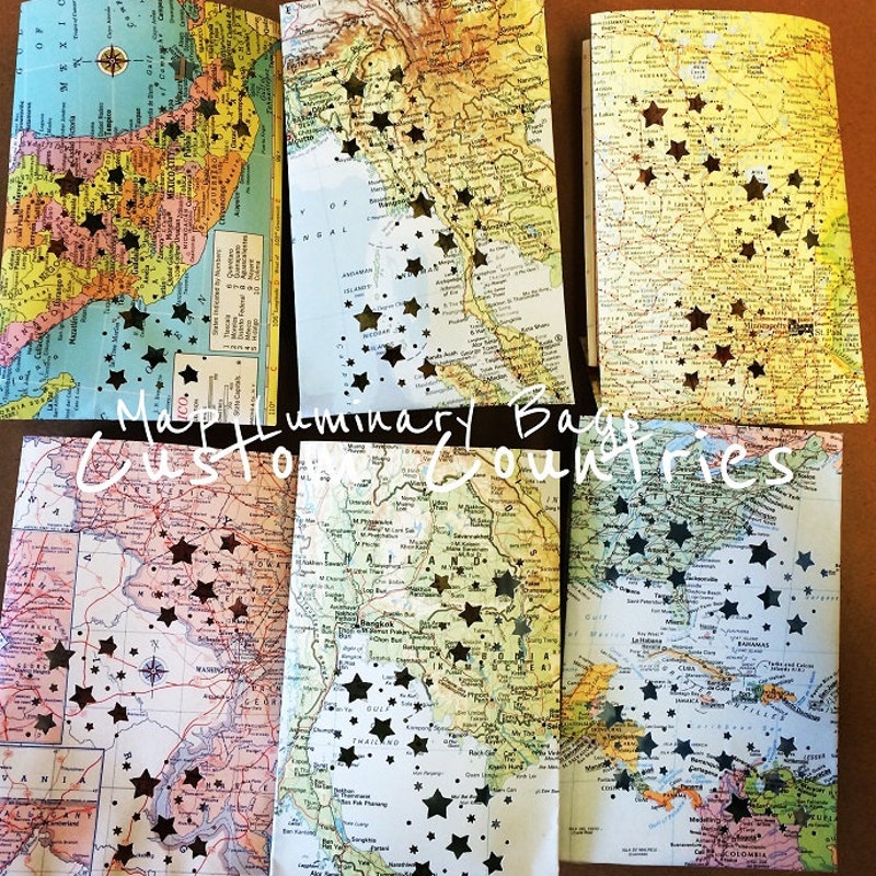 World Map Paper Bags - Etsy