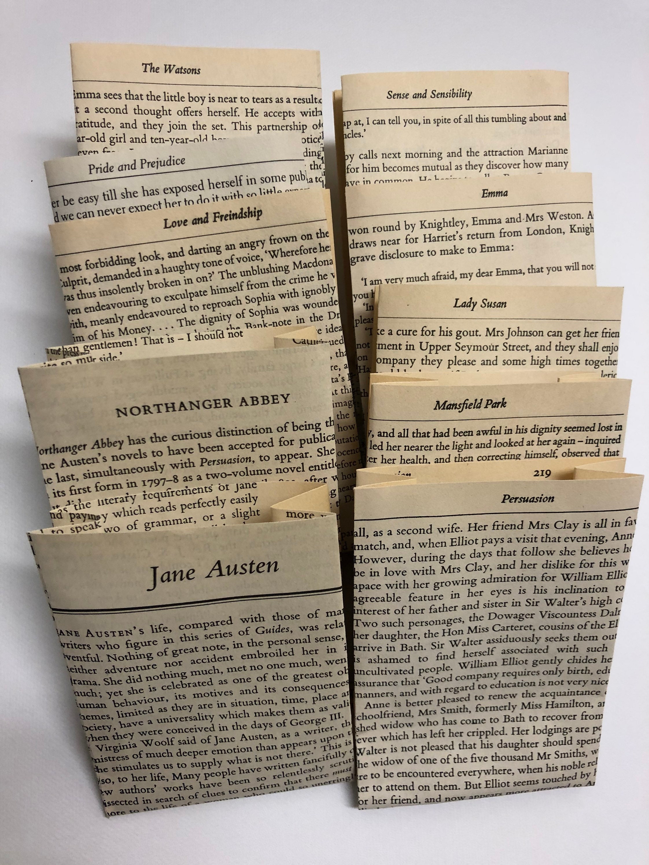 5 Pack Jane Austen Luminaries Custom Book Page Lanterns | Etsy