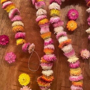 Strawflower Garland, Dried Flowers, Strawflowers, Flowers, Everlasting ...