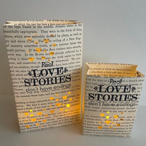 Love Story Luminary, Real Love Stories Don't Have Endings, Book Wedding ...