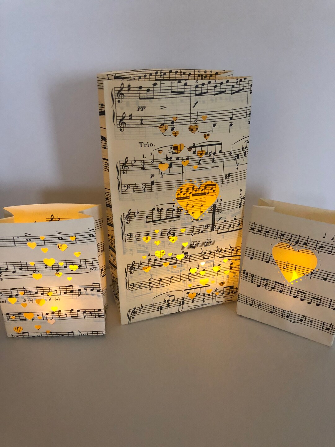 Heart Luminary, Music Wedding, Wedding Lanterns, Luminary Bag, Wedding ...