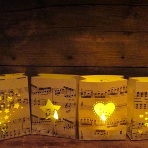 1 Mini Sheet Music Luminary, Music Decorations, Music Theme, Sheet ...