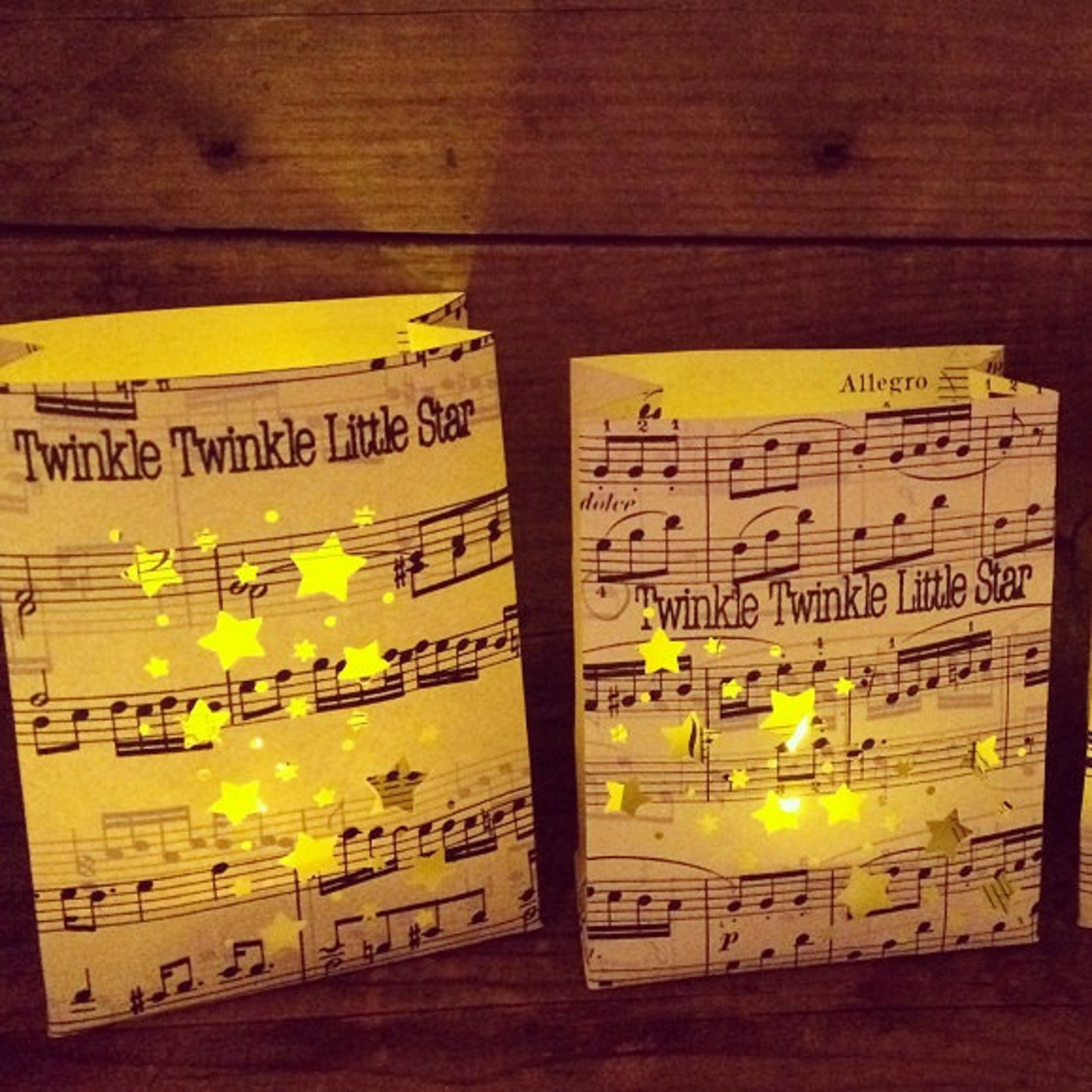 4 Mini Twinkle Twinkle Little Star Luminaries Night Lights - Etsy