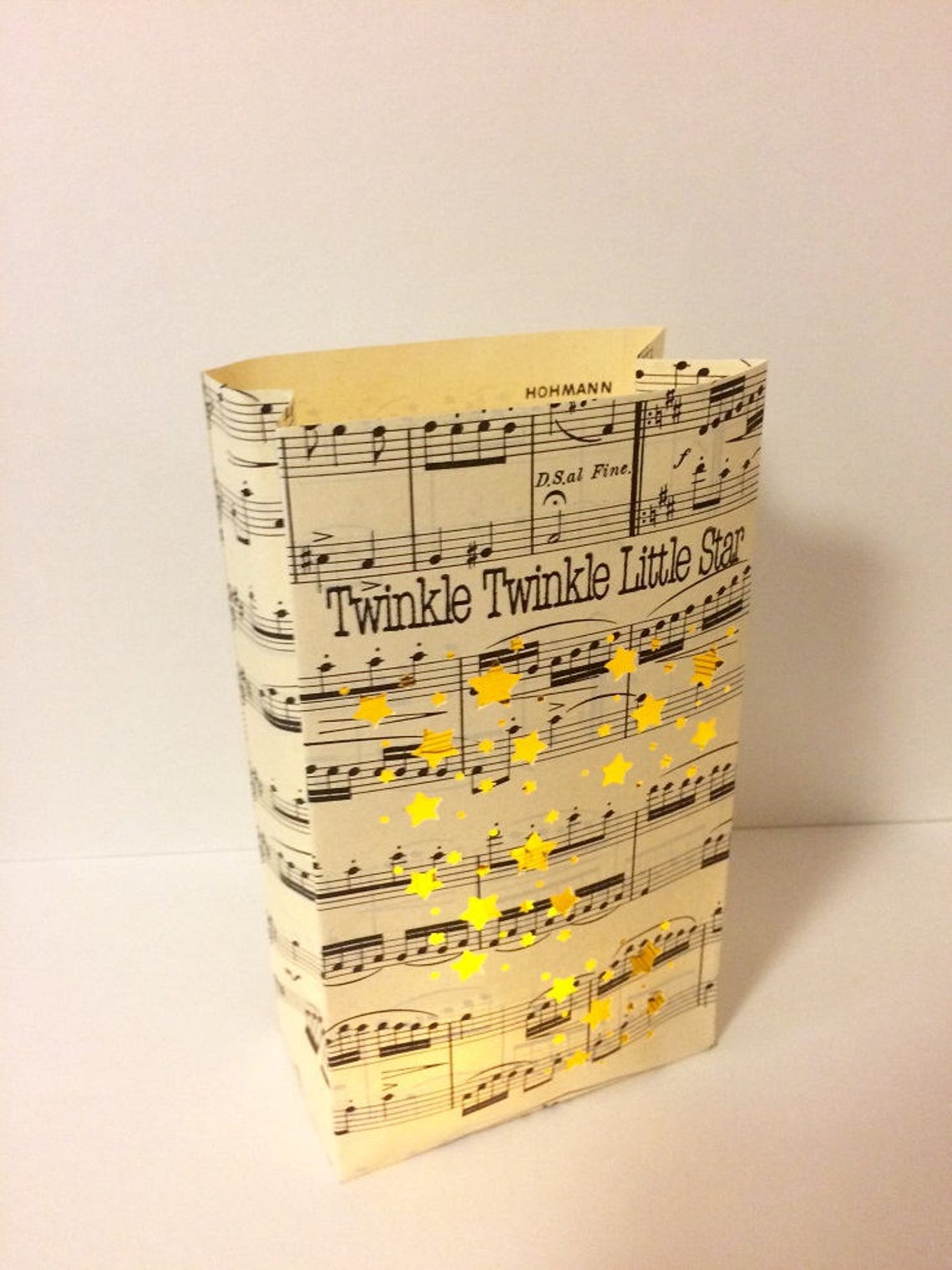 3 Large Custom Made Star Luminary, Vintage Sheet Music Luminary, Star ...