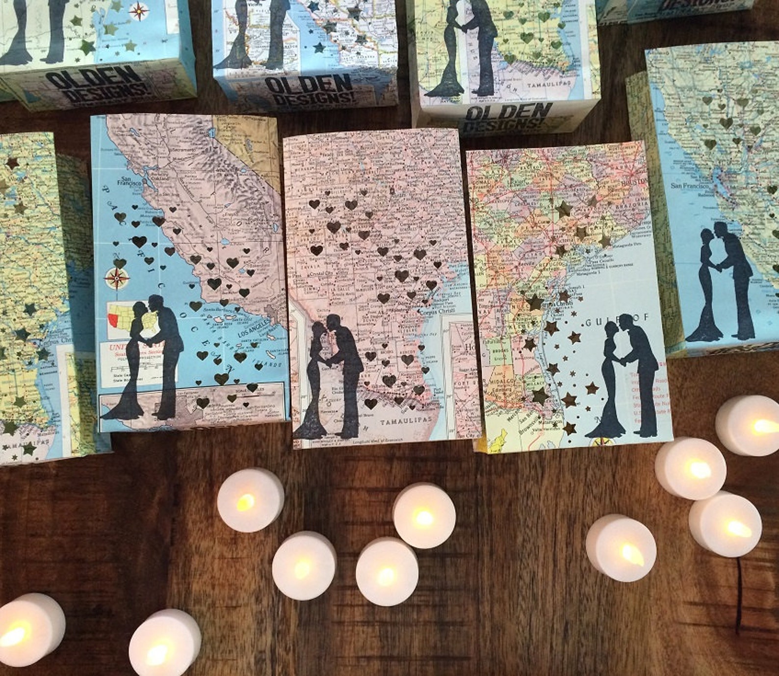 20 Map Luminaries Travel Theme Travel Wedding Decor | Etsy