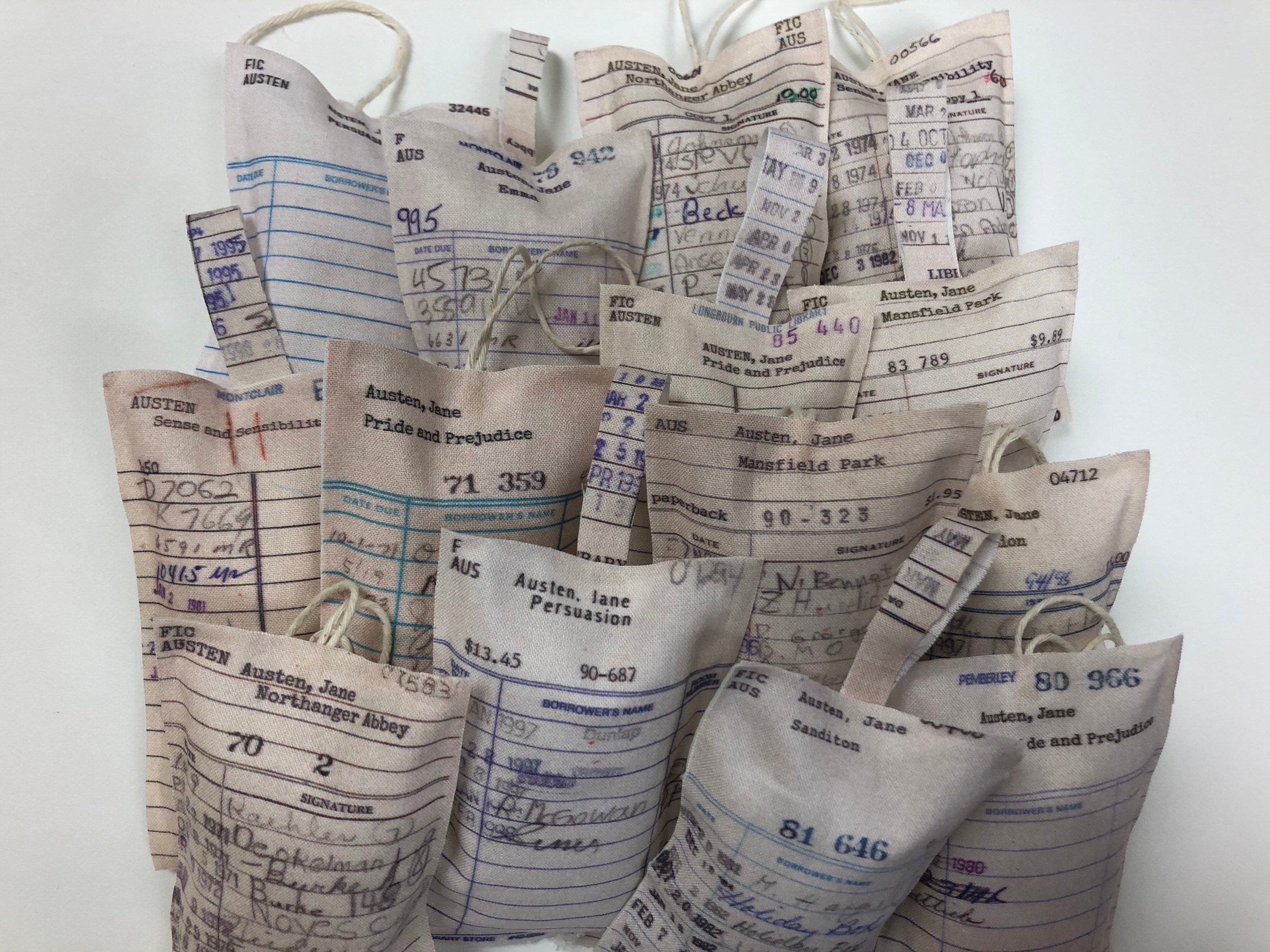 Jane Austen Novels Library Cards Ornaments Vintage Library | Etsy