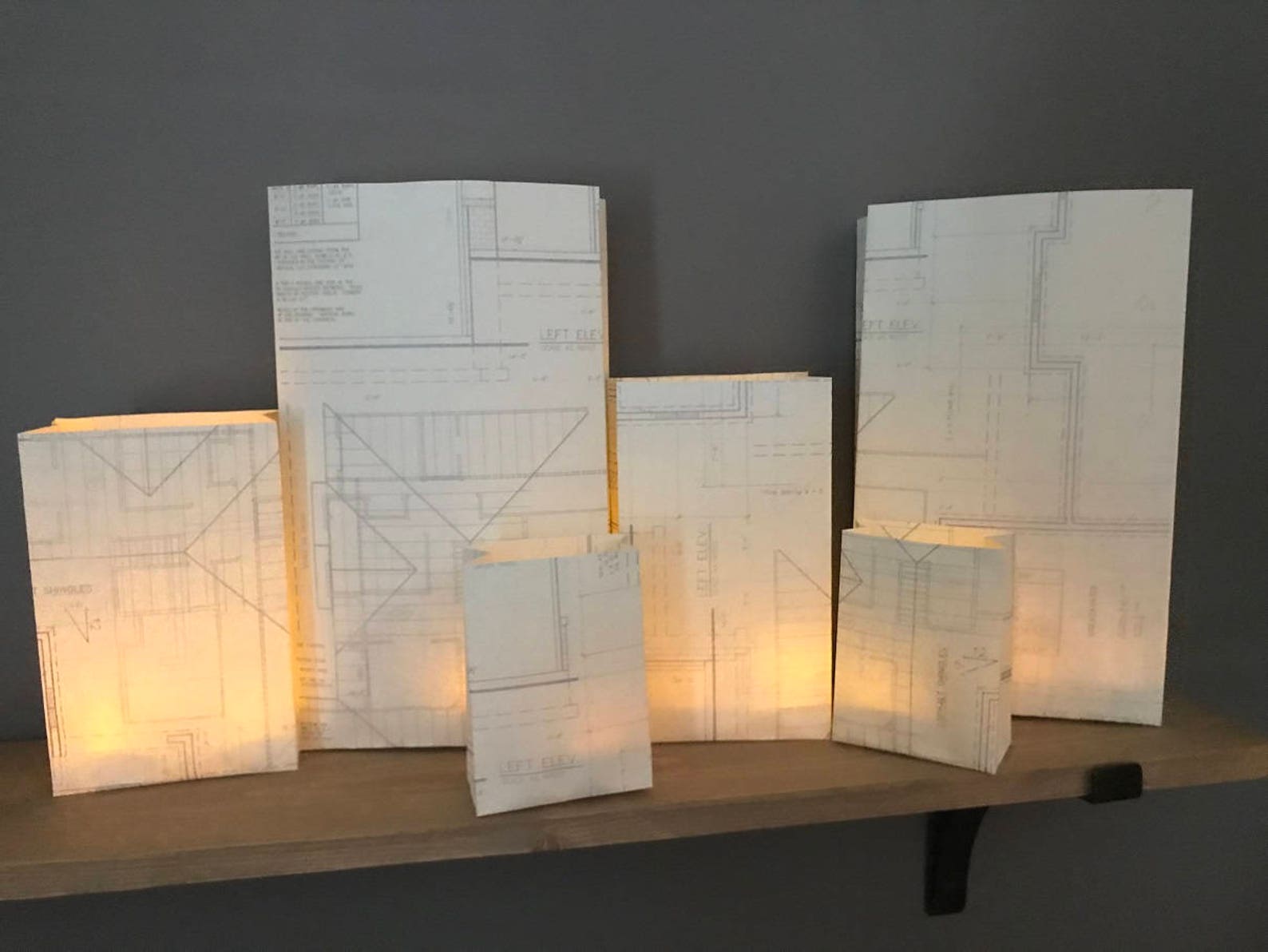 Blueprint Luminary Bags Architect Blueprint Luminaries | Etsy Blueprint Luminary Bags Architect Blueprint Luminaries | Etsy