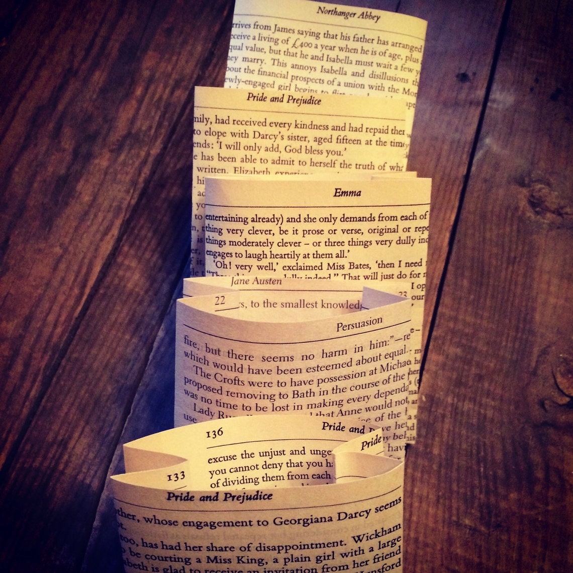 5 Jane Austen Luminaries Custom Book Page Lanterns Luminary | Etsy