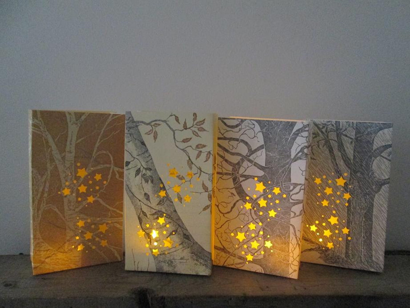 Rustic Luminary Bags 5 Luminaries Rustic Wedding Tree - Etsy