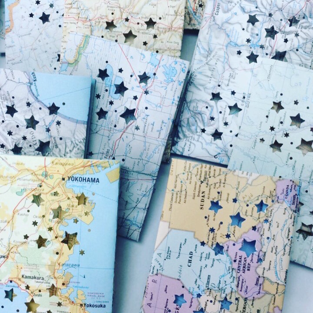 15 Map Luminaries, Mini Lanterns, Luminarias, Travel Decor, Bon Voyage ...