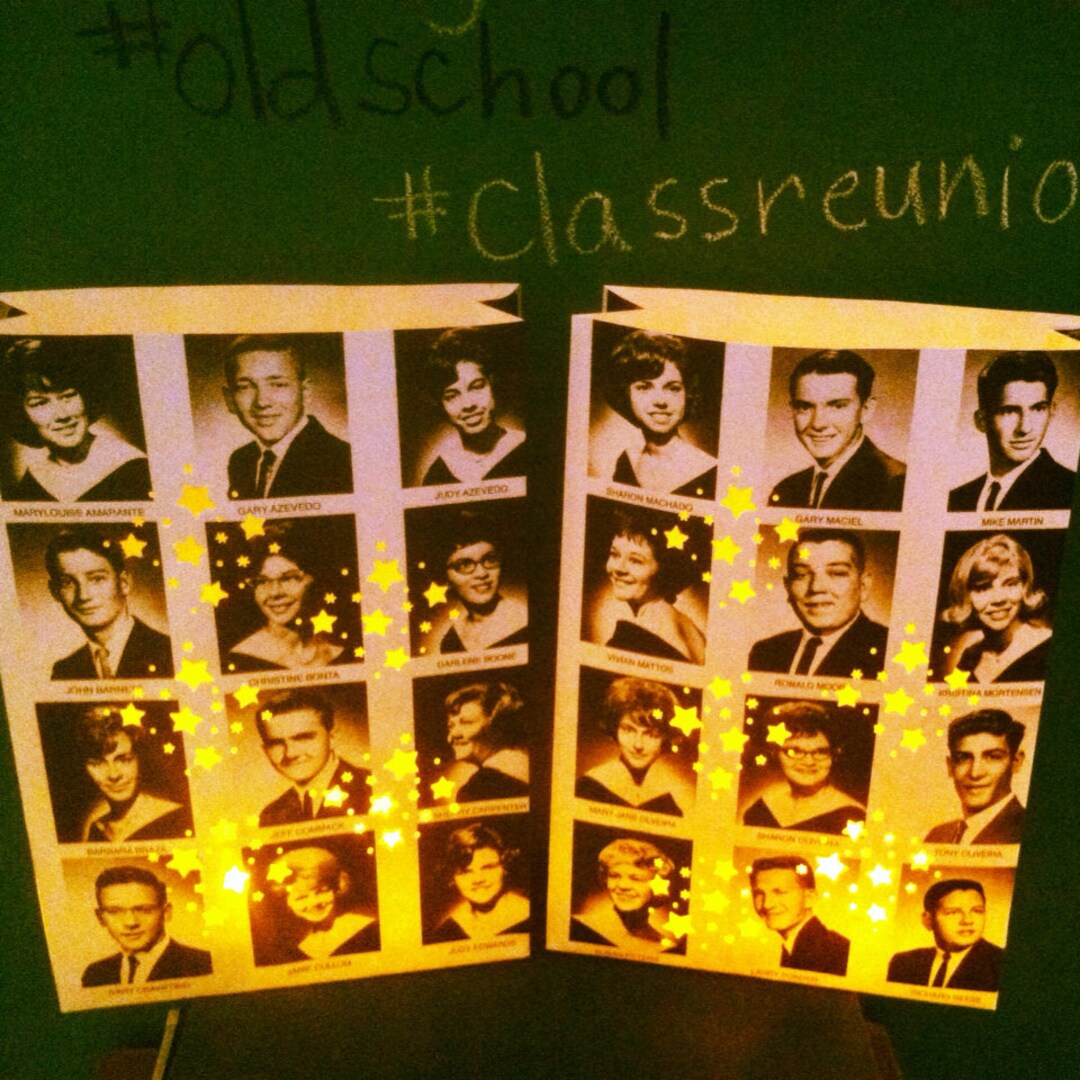 Yearbook Luminaries, Class Reunion Decor, High School Reunion, Reunions ...