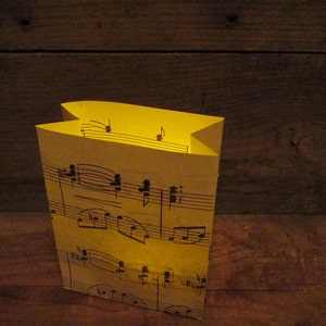 1 Mini Sheet Music Luminary, Music Decorations, Music Theme, Sheet ...
