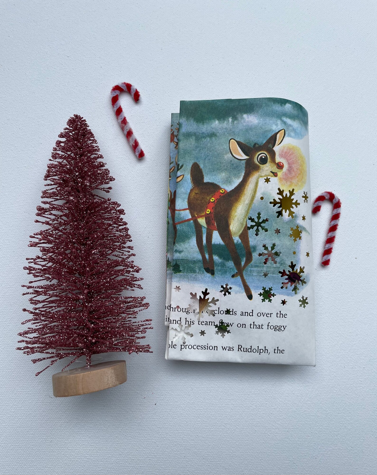 1 Rudolph Luminary, Fashioned Using Storybook Pages, Christmas Decor ...