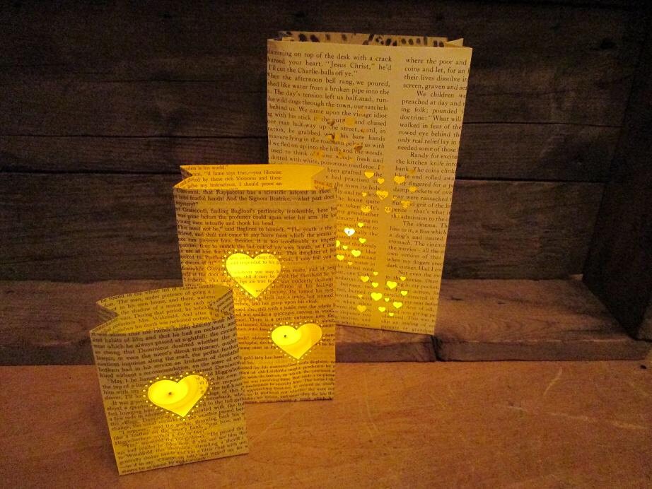5 Book Luminaries Paper Lanterns Book Wedding Decor Book | Etsy