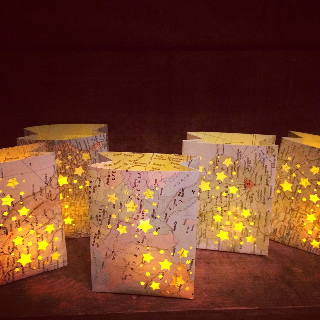 10 Mini Map Luminaries,travel Decor, Map Luminaries, Welcome to the ...