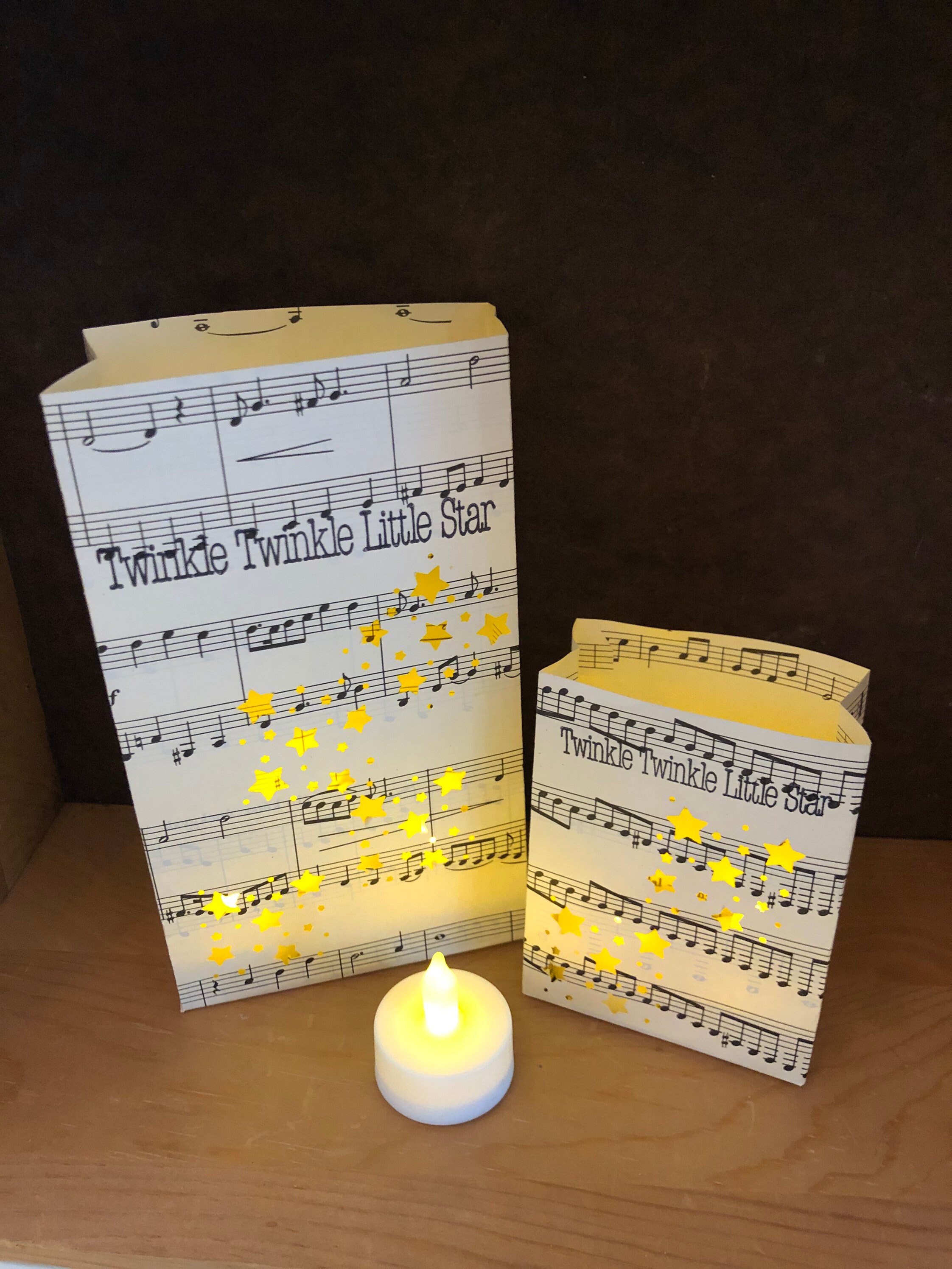 5 Twinkle Twinkle Little Star Luminaries, Star Luminaries, Sheet Music ...