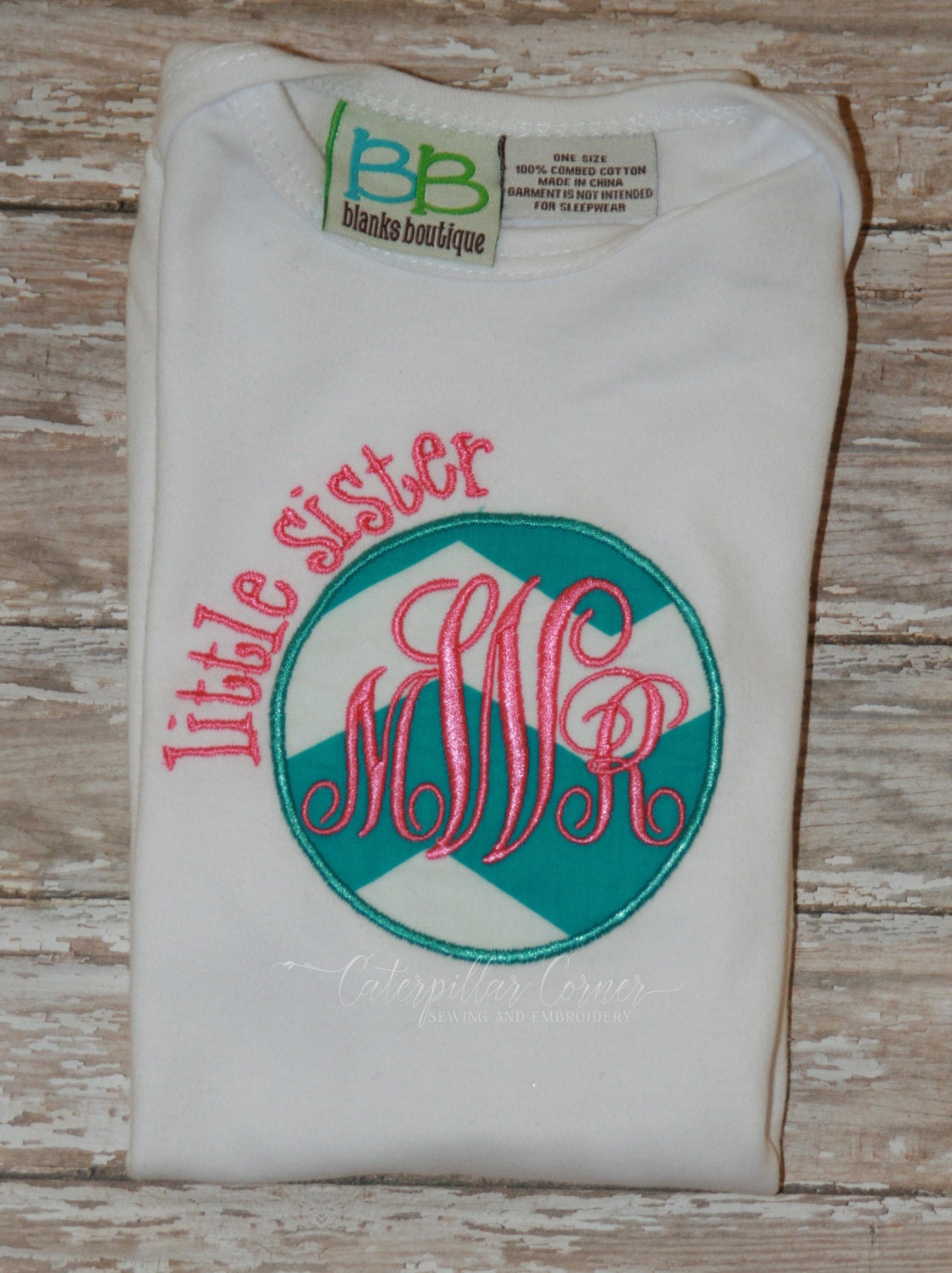 Little Sister Monogrammed Shirt - Sibling Shirt - Personalized Little ...