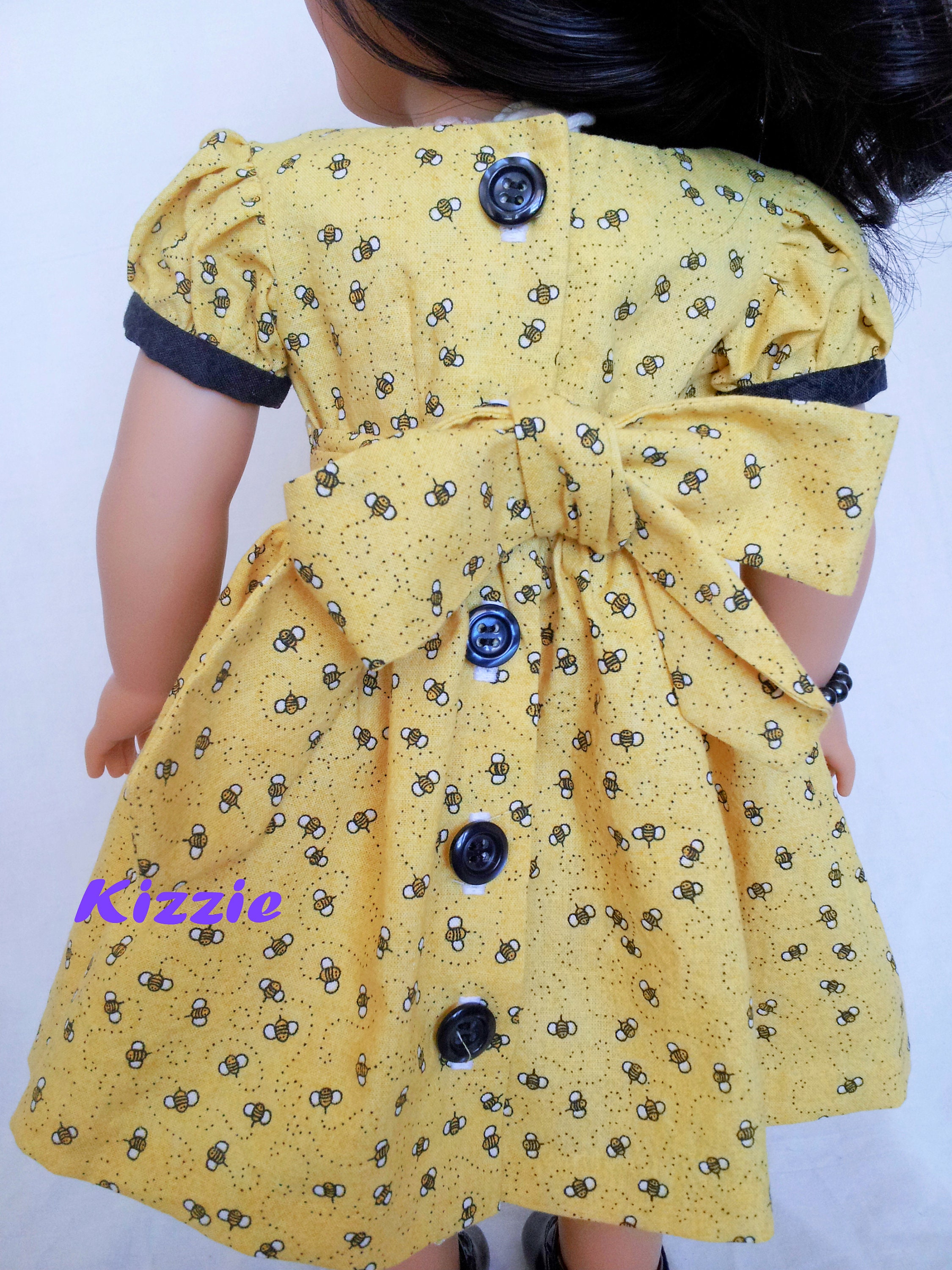 Buzzing Bees Doll Dress Handmade for 18 Inch Dolls by Kizzie Creations ...
