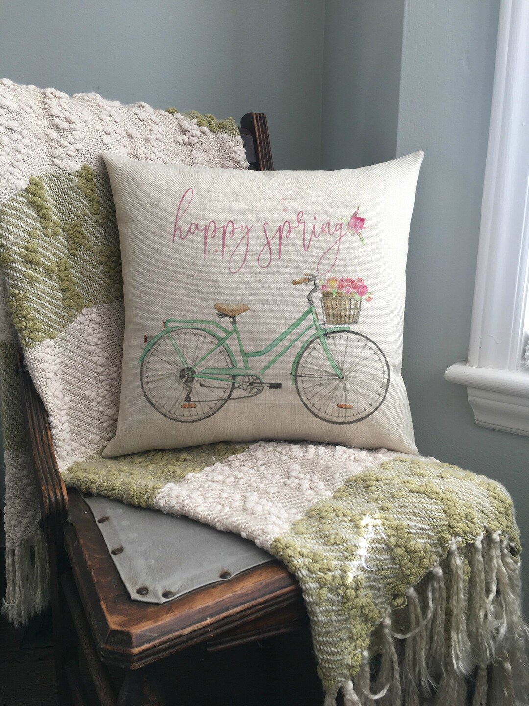 Spring Decor / Happy Spring / Spring Pillow - Etsy