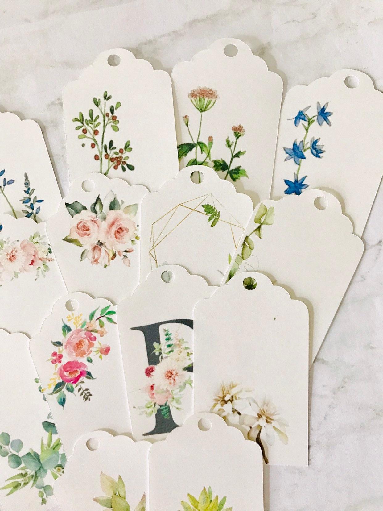 Floral Gift Tags: Set of 20, Watercolor Designs - Etsy