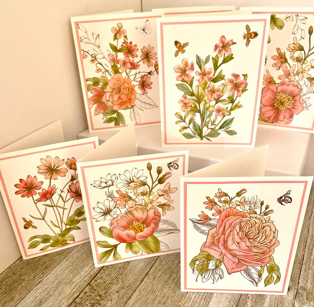Wildflower Note Cards/botanical Note Cards/wildflower Note Cards ...