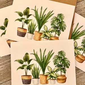 Botanical Card Sets /botanical Stationary Cards /potted Plants/ Happy ...