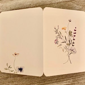 Wild Flower Card Set/watercolor Wild Flowers/wild Flower Note Cards ...