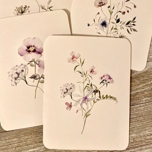 Wild Flower Card Set/watercolor Wild Flowers/wild Flower Note Cards ...