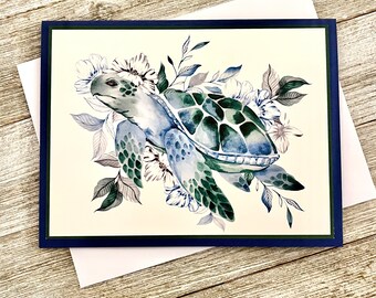 Sea Turtle Note Cards - Etsy