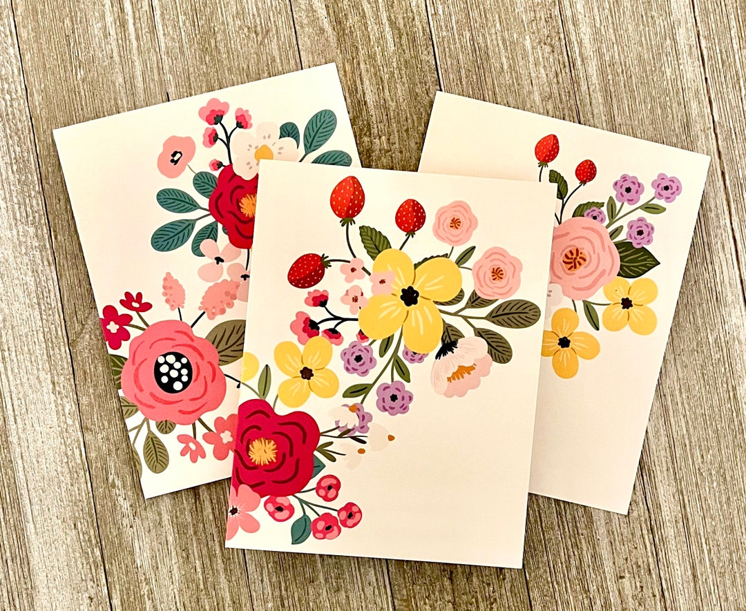 Wildflower Note Cards/botanical Note Cards/floral Note Cards/blank Card ...