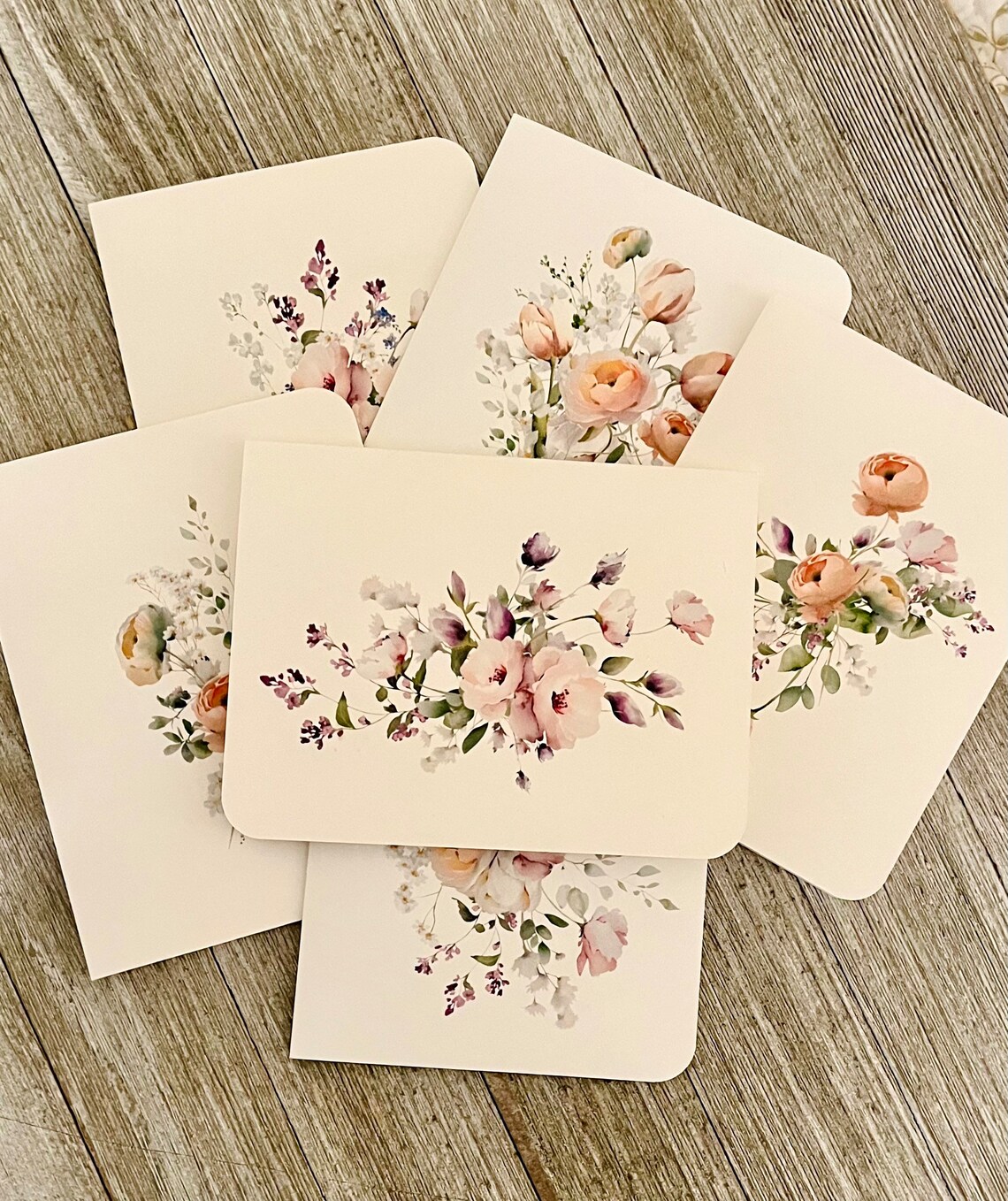 Watercolor Wildflower Note Card Set: Botanical All-occasion Cards - Etsy