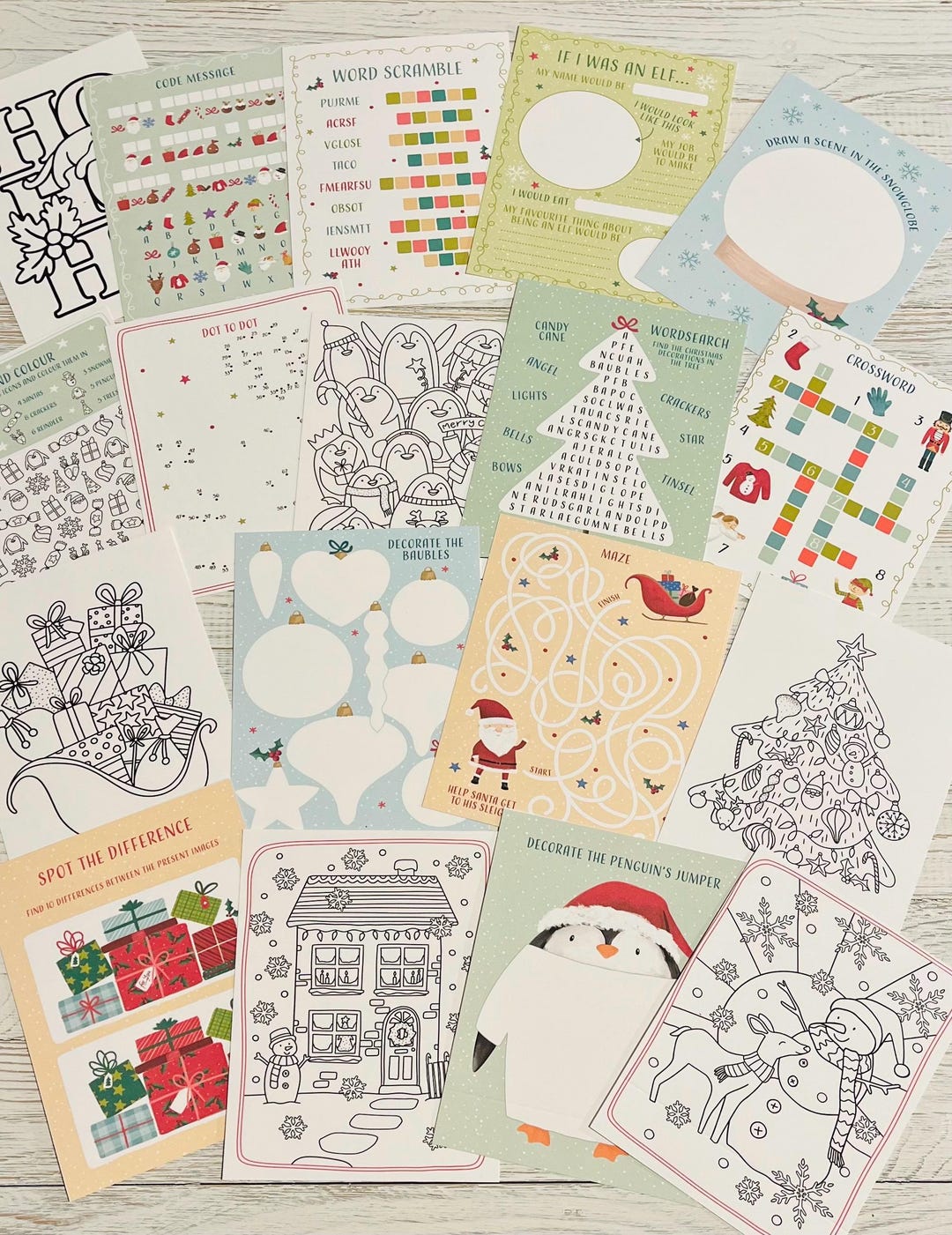 Coloring Cards, Activity Christmas Set, 21 Pack Christmas Cards ...