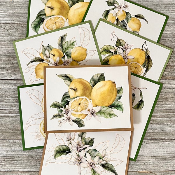 Lemon Watercolour Stationary - Etsy
