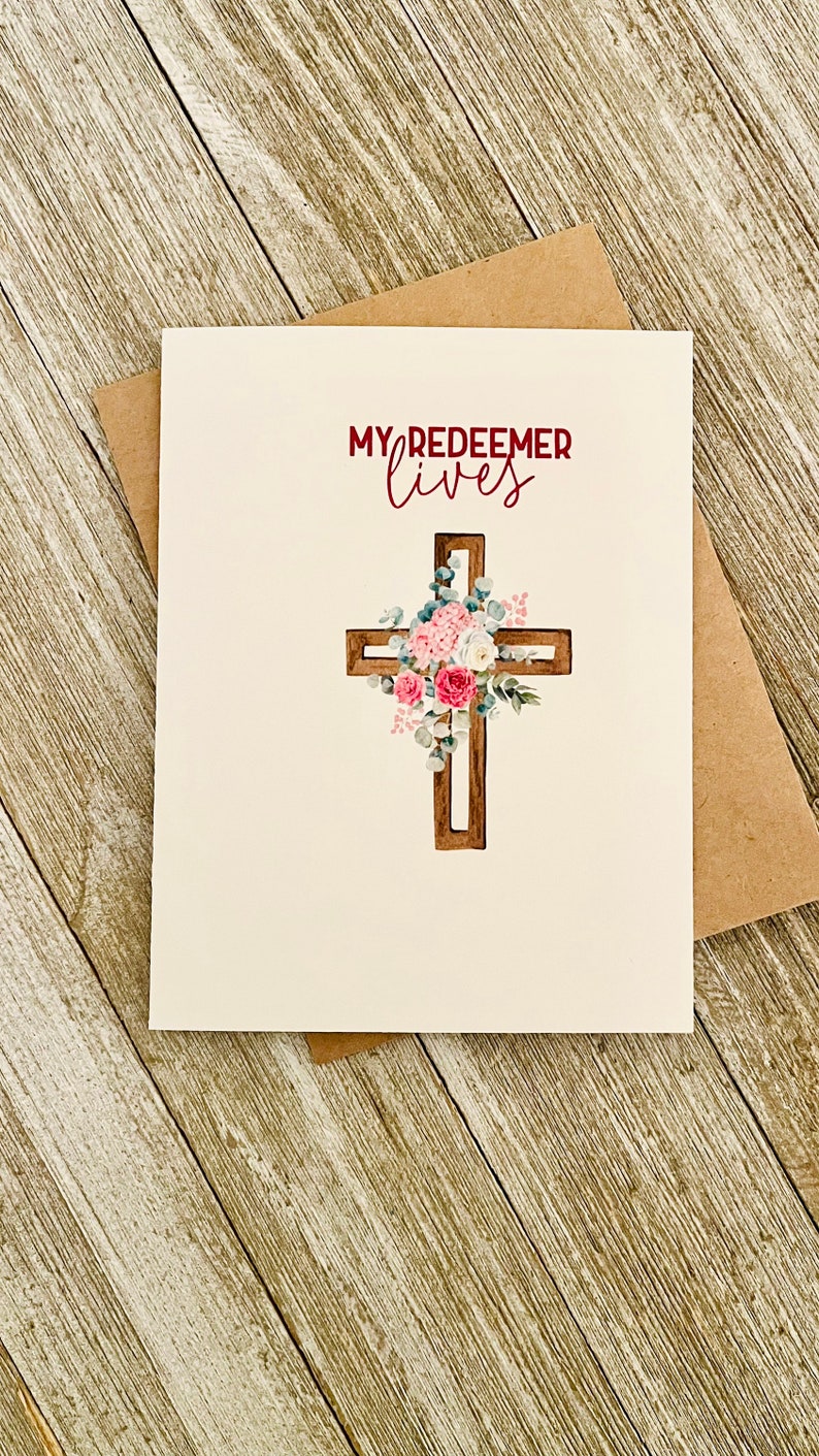 Floral Cross Easter Cards: Christian Bible Verse Set - Etsy