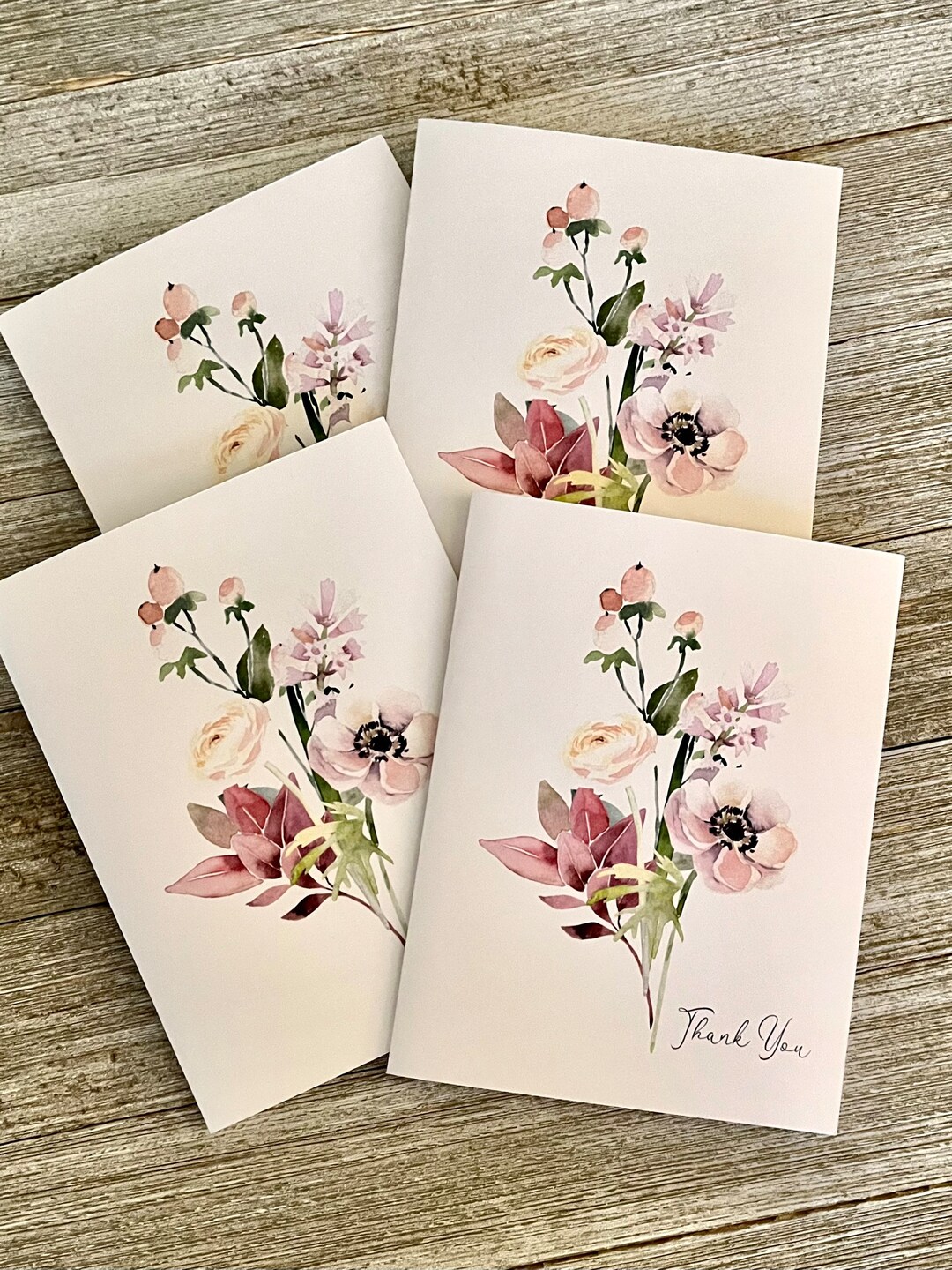 Watercolor Wildflower Note Card Set: Botanical All-occasion Cards - Etsy