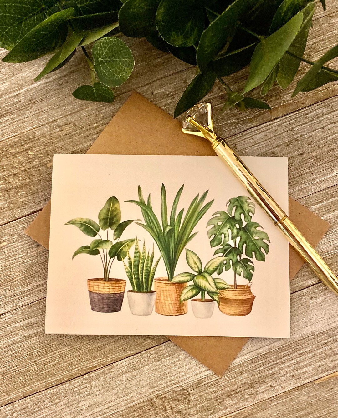 Botanical Card Sets /botanical Stationary Cards /potted Plants/ Happy ...