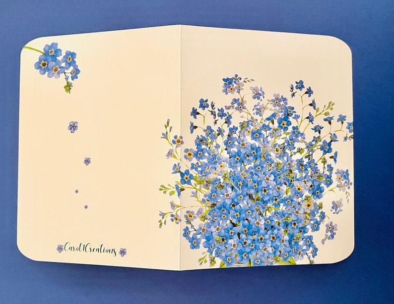 Forget Me Knot Bouquet Note Cards: Botanical Wildflower Greeting Cards ...