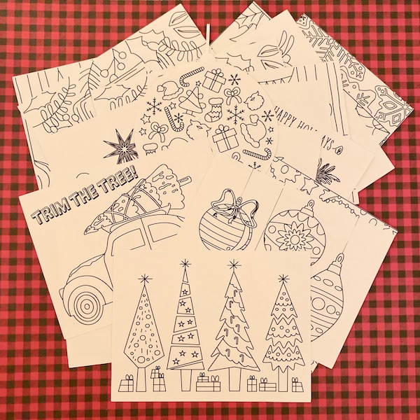 Coloring Postcards - Etsy