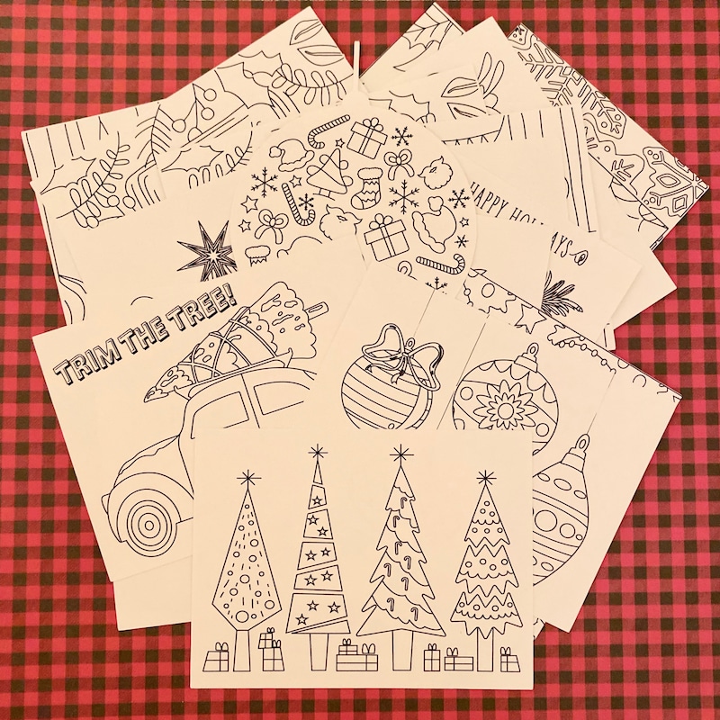 Coloring Postcards - Etsy
