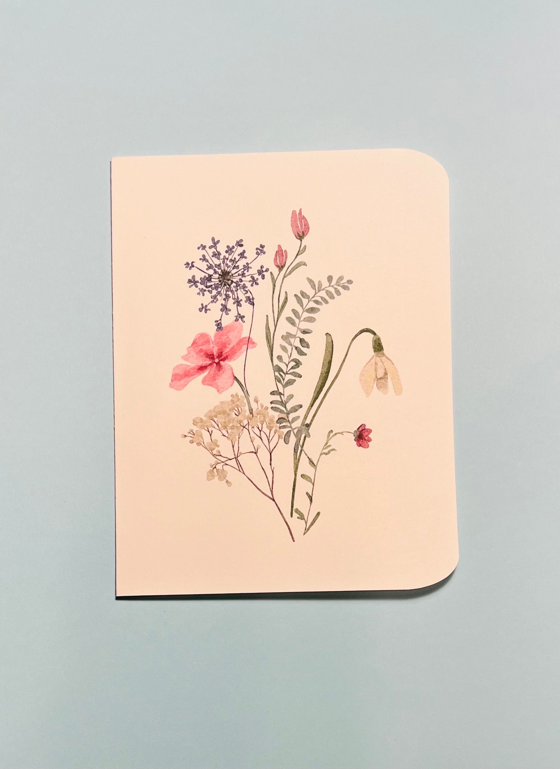 Watercolor Wildflower Note Card Set: Botanical All Occasion Cards - Etsy