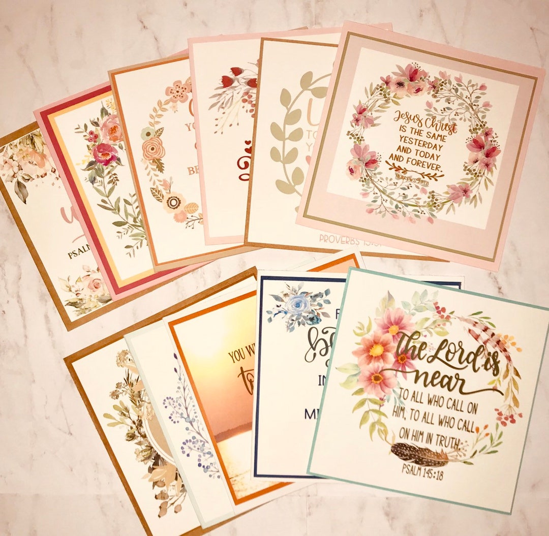 Bible Verse Cards/scripture Watercolor Card Set/ Bible Verse Cards ...
